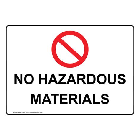 Hazmat Hazardous Material Sign No Hazardous Materials