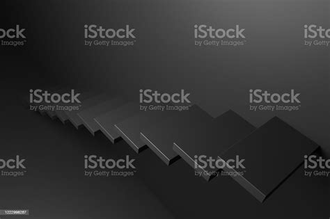 검은 방 3d 추상적 인 그림에서 검은 오름차순 계단입니다 0명에 대한 스톡 사진 및 기타 이미지 0명 3차원 형태