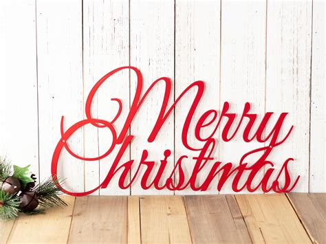 Merry Christmas Sign Metal Wall Art Farmhouse Christmas Etsy
