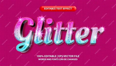 Premium Vector Glitter Text Editable Text Effect Template Luxury Pink