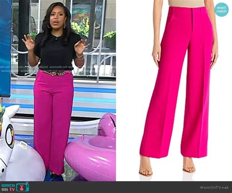 Wornontv Sheinelles Fuchsia Pink Wide Leg Pants On Today Sheinelle Jones Clothes And