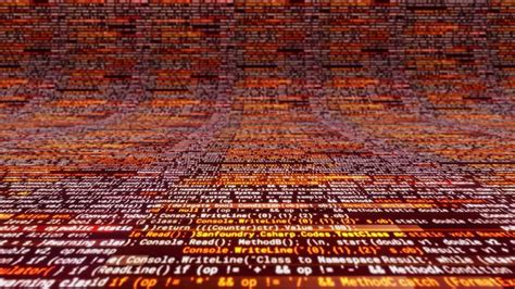 Futuristic Computer Code Programming Curving Screen With Colorful Lines
