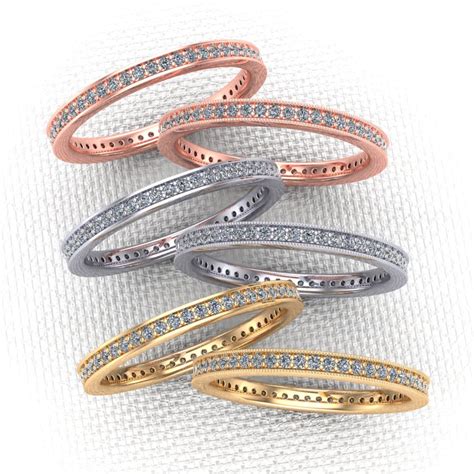 1mm Round Single Row Pavé Eternity Band Liberty Jewelry Mfg Co
