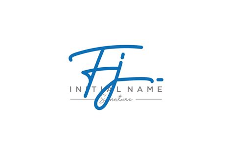 Initial Fj Signature Logo Template Vector Hand Drawn Calligraphy