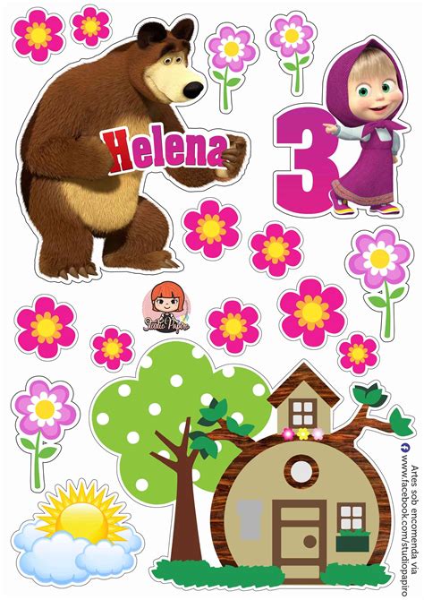 Topo De Bolo Marsha E O Urso Bear Birthday Party 3rd Birthday Cakes