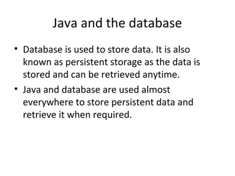 Jdbc Connectivity Model Ppt