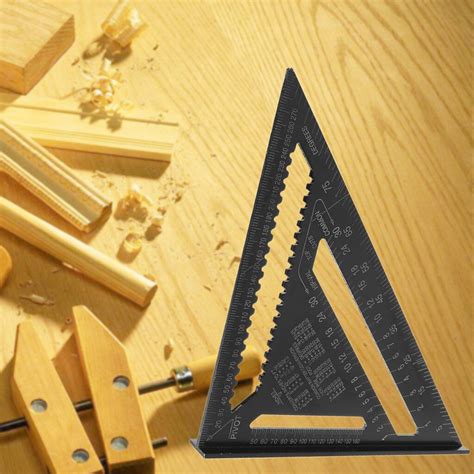 Aluminum Alloy Metric Triangle Ruler Angle Protrac Grandado