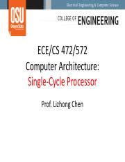 Computer Architecture Single Cycle Processor Exploring Cpu Course Hero