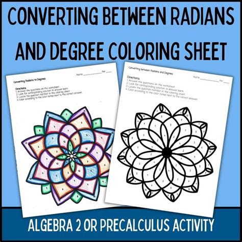 Converting Between Radians And Degrees Activity For Review Sub Plans Homework
