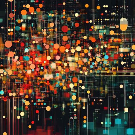 Abstract Data Visualization Concept In Iot And Digital Patterns Stock