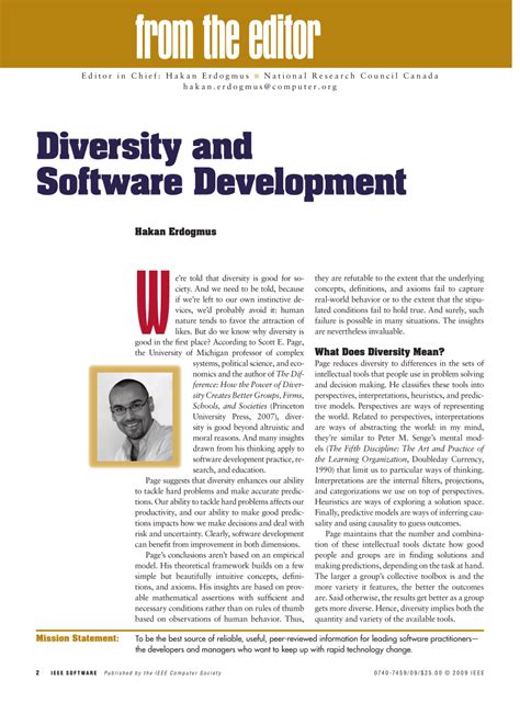 Pdf Diversity And Software Development