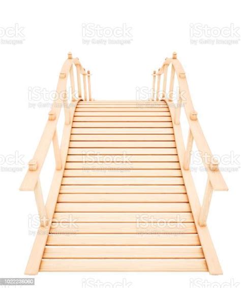 흰색 배경에 고립 된 장식 나무 다리입니다 3d 렌더링입니다 교량에 대한 스톡 사진 및 기타 이미지 교량 작은 3차원