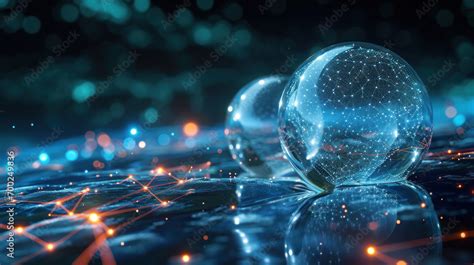 Quantum Computing Background With Illustration Of Qubit And Field Force Over A Sci Fi Background