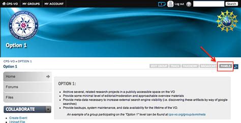 Create Panel Pages | CPS-VO