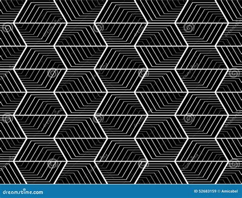 Design Seamless Monochrome Hexagon Pattern Stock Vector Illustration