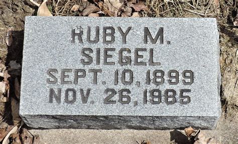 Ruby Mae Siegel 1899 1985 Monumento Find A Grave