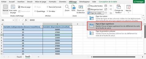Comment fixer l en tête d un tableau dans Excel