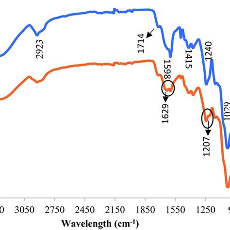 Atr Ftir Spectra Of Pristine P And Eu P Adsorbent Sorption Conditions