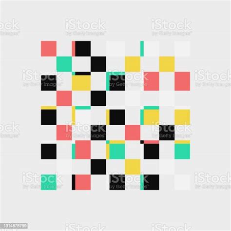 Generative Design Artwork Of Abstract Vector Generated Shapes Composition Stock Illustration