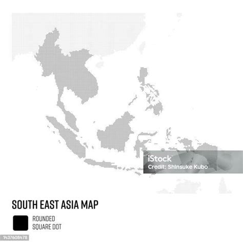 도트 스타일의 세계 지도 국가별 동남아시아 지역 그룹 지도에 대한 스톡 벡터 아트 및 기타 이미지 지도 점박이 섬