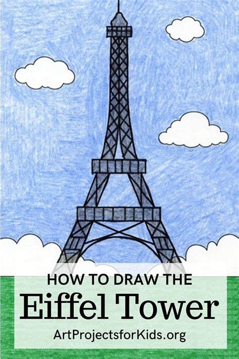 Easy How To Draw The Eiffel Tower Tutorial And Eiffel Tower Coloring Page Eiffel Tower Eiffel
