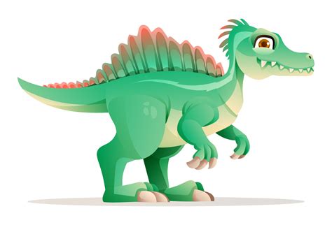 ilustração em vetor dinossauro espinossauro bonito isolada no fundo