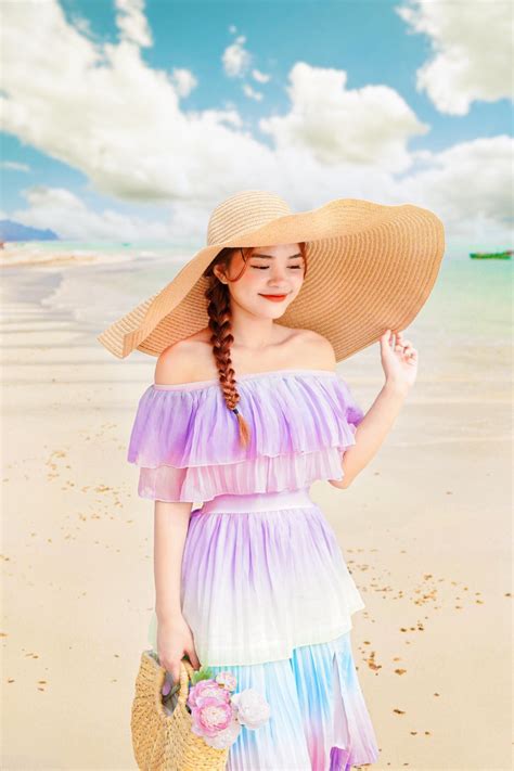 Đầm Maxi Loang Màu Dập Ly Trễ Vai Maxivn