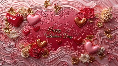 Romantic Valentine S Day Theme With Heart Shaped Decoration And Elegant