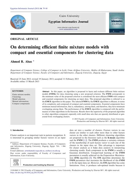 pdf on determining efficient finite mixture models with compact and