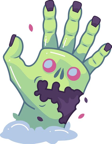 Hand Drawn Zombie Hand In Flat Style 24953273 Png