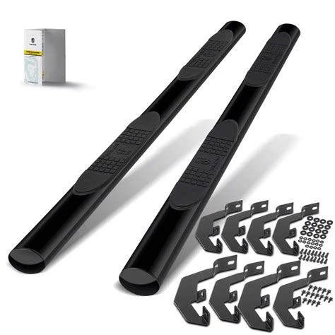 Sierra 1500 4 Inch Oval Straight Side Step Bars Black 19 26 Sierra