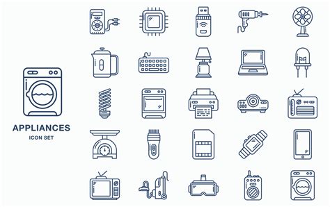 Electrical Devices And Home Appliances Icon Set 10792629 Vector Art At Vecteezy