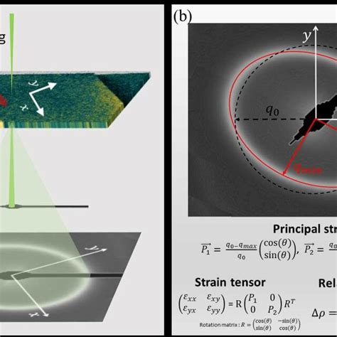 schematic illustration of 4d stem based strain and density mapping a