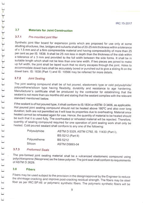 Irc15 2017 Code Of Practice For Construction Of Jointed Plain Concrete