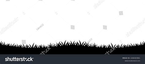 Grass Black Silhouette Herbal Border Horizontal Stock Vector Royalty Free 2268303861