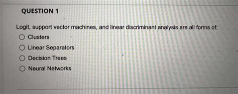 Solved Logit Support Vector Machines And Linear