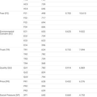 Constructs Items And Factor Loadings Download Scientific Diagram