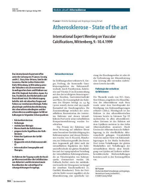 Pdf Atherosklerose State Of The Art
