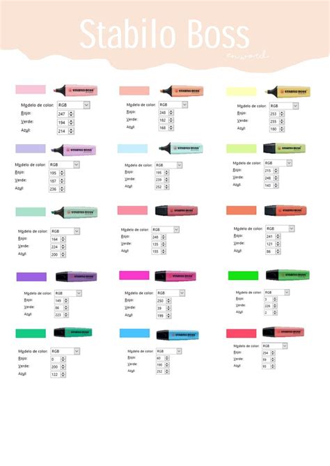 Gama De Colores De Stabilo Boss Para Apuntes Apuntes De Clase Como