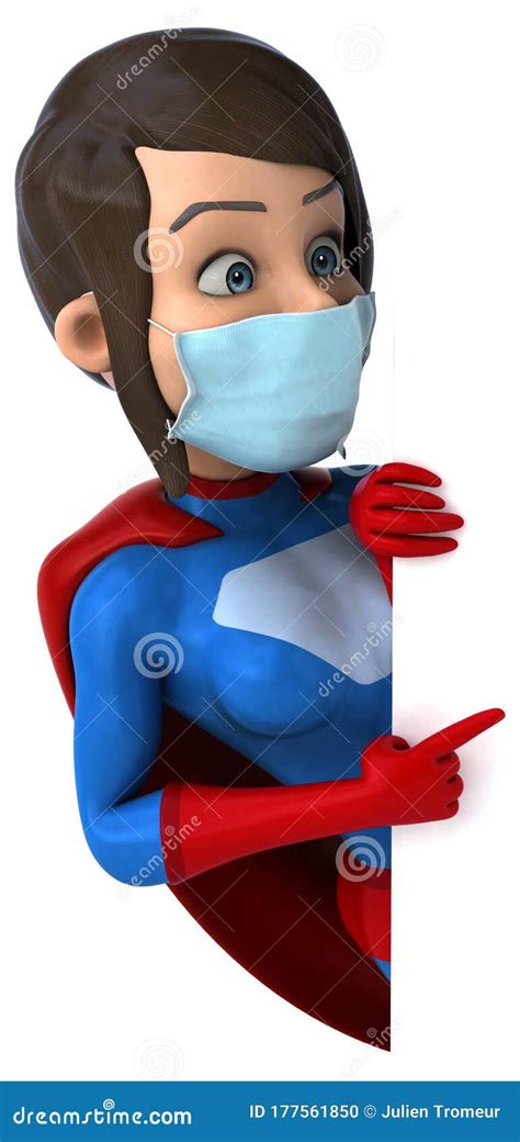 3d Illustration Of A Cartoon Character With A Mask Stock Illustration