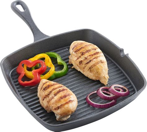 Vonshef Cast Iron Griddle Pan 10 Frying Pan Pre Seasoned Non Stick