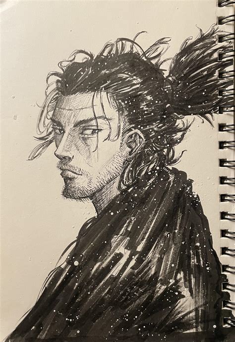 Some Musashi Fan Art Using Ink And White Out R Vagabondmanga
