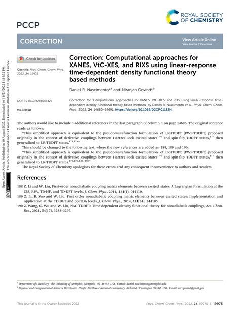 Pdf Correction Computational Approaches For Xanes Vtc Xes And Rixs Using Linear Response
