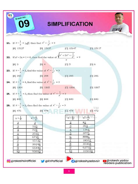 Simplification Sheet 09 Pdf