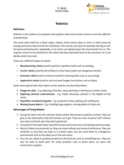 Robotics Pdf Robot Robotics