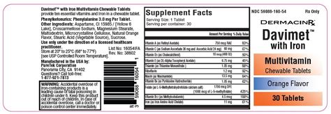 Davimet With Iron Package Insert Prescribing Information