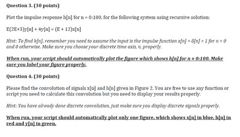 Solved Question Points Plot The Impulse Response Chegg