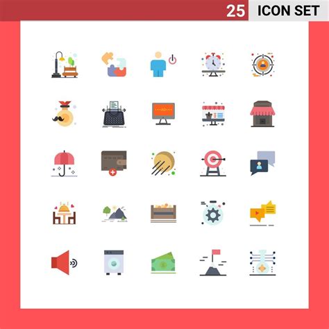 25 Flat Color Concept For Websites Mobile And Apps Wristwatch Clock Puzzle Standby Energy