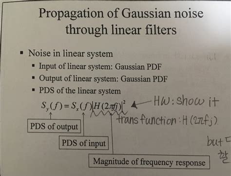 Solved Propagation Of Gaussian Noise Through Linear Filters Chegg