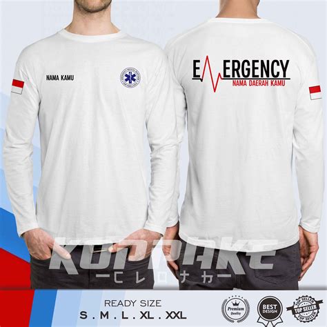 Kaos EMERGENCY MEDICAL RESPONSE EMR Ambulance Gratis Nama Kamu Dan Nama Daerah Kamu Lengan